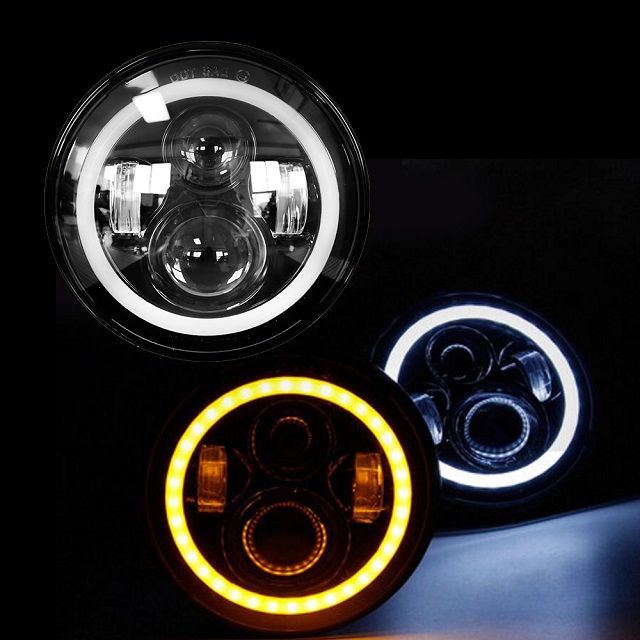 Dual Colors Full Circle Angel Eyes 7 Inch Led Headlight J003 from China ...